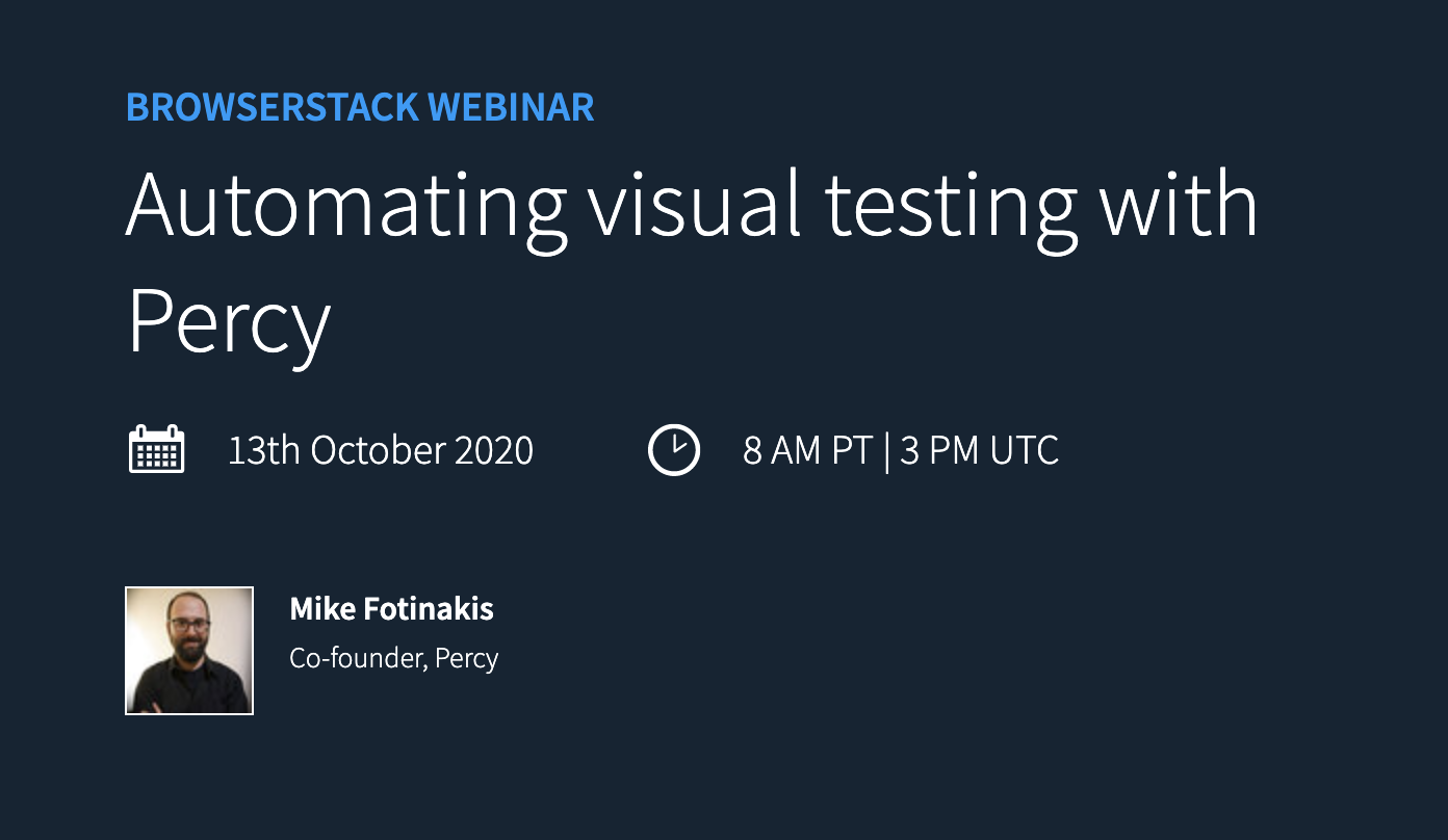 Webinar Automating Visual Testing With Percy 0703