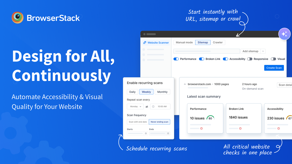 Design for All, Continuously: Automate Accessibility & Visual Quality for Your Website
