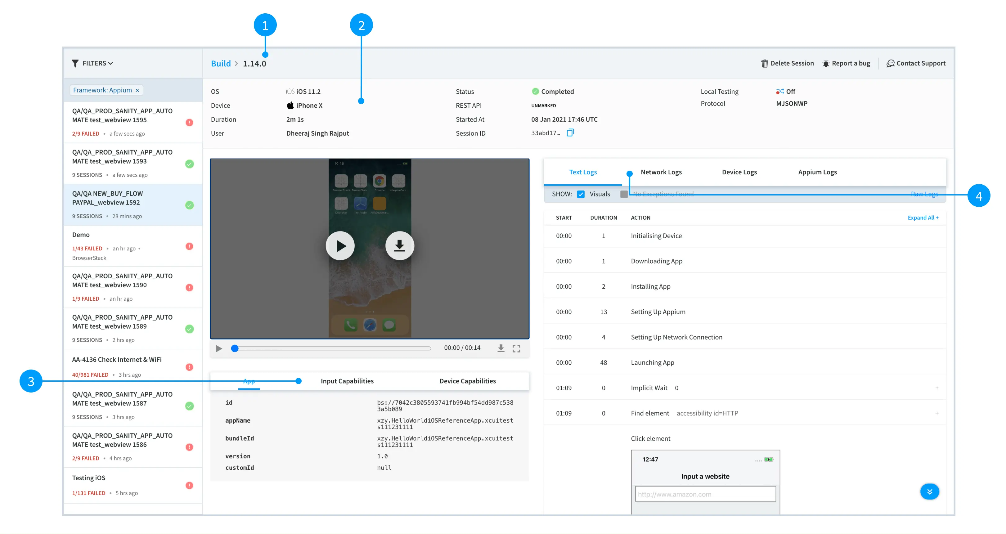 Changes in the new App Automate dashboard view | BrowserStack Docs