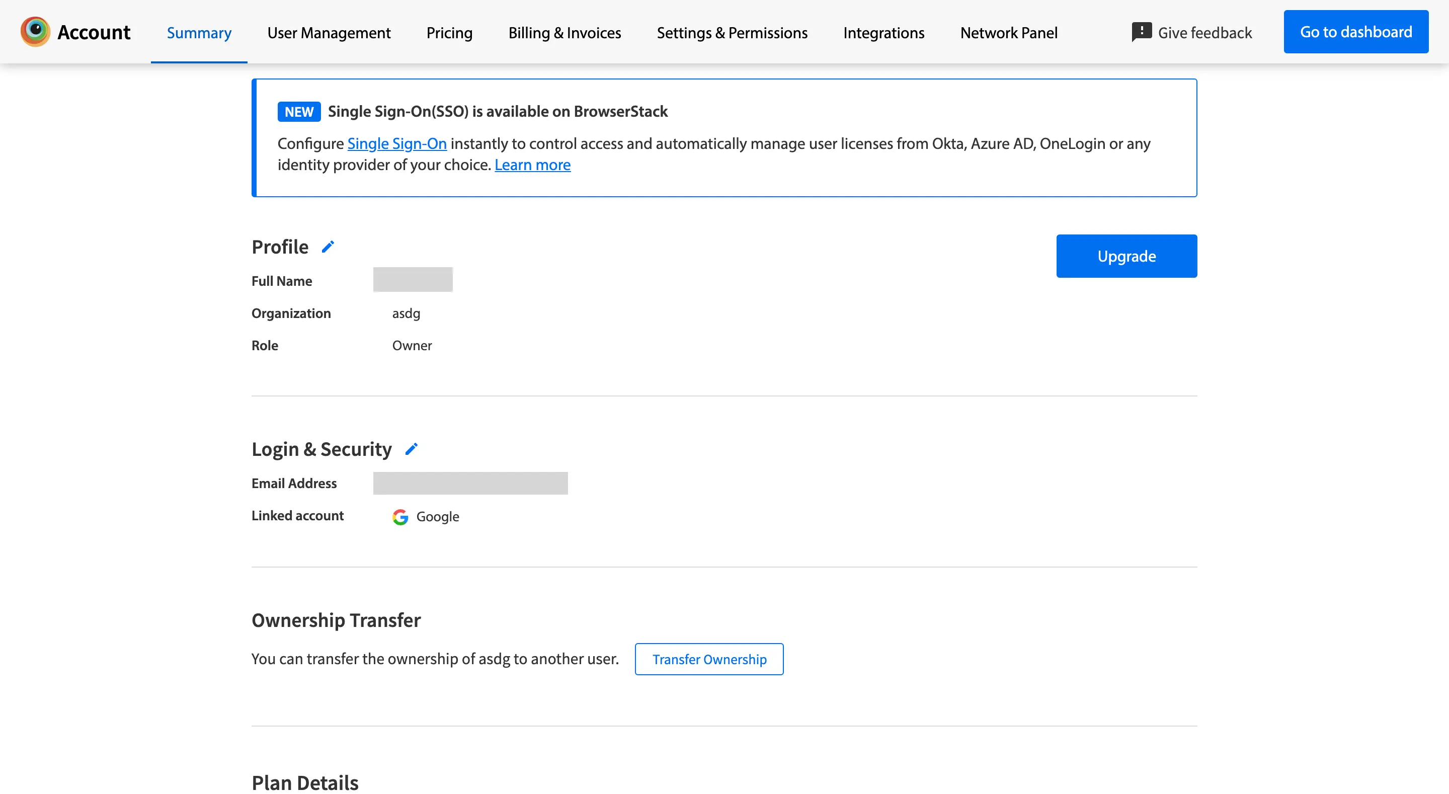 Manage Ownership | BrowserStack Documentation