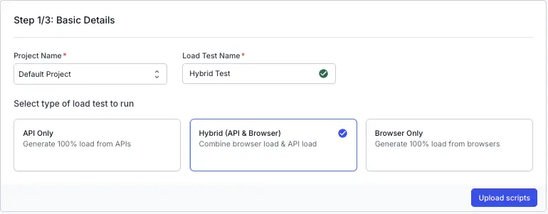 Hybrid load testing using JMeter with Playwright | BrowserStack Docs