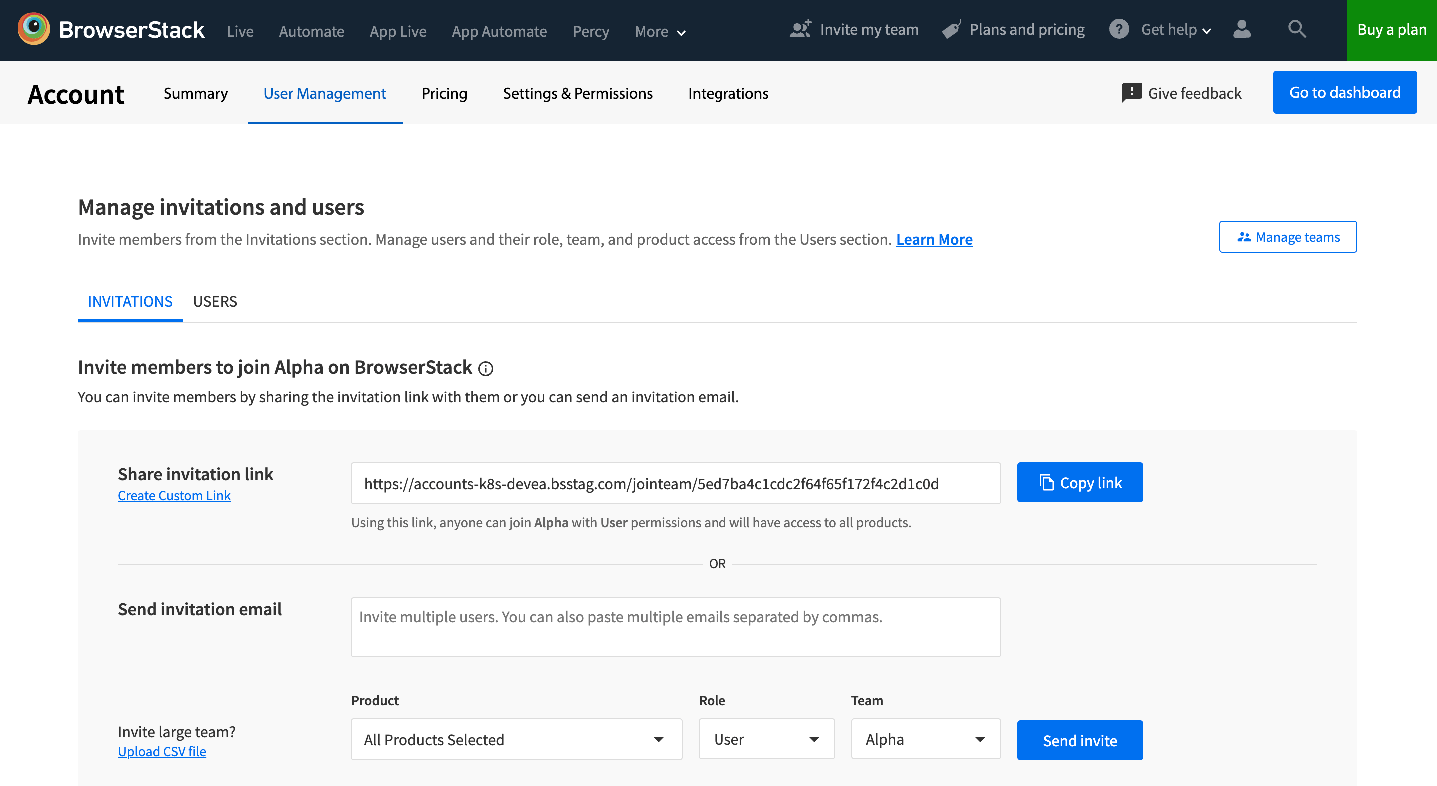 How To Create A Custom Invite Link BrowserStack